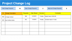 Change Log Template Excel | printable schedule template