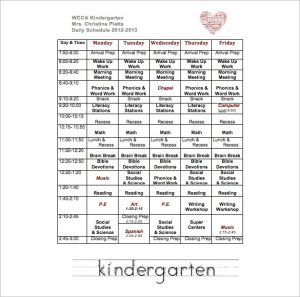 Sunday School Schedule Template | printable schedule template